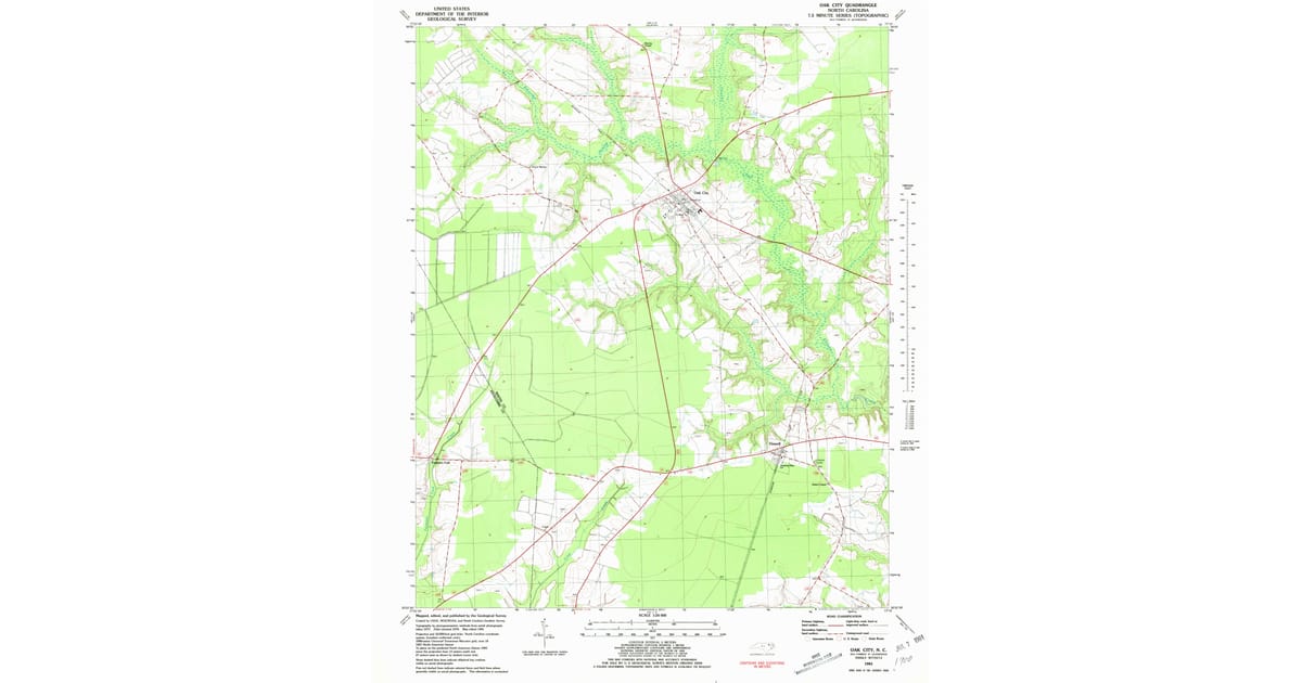1981 Map of Oak City, NC — High-Res | Pastmaps