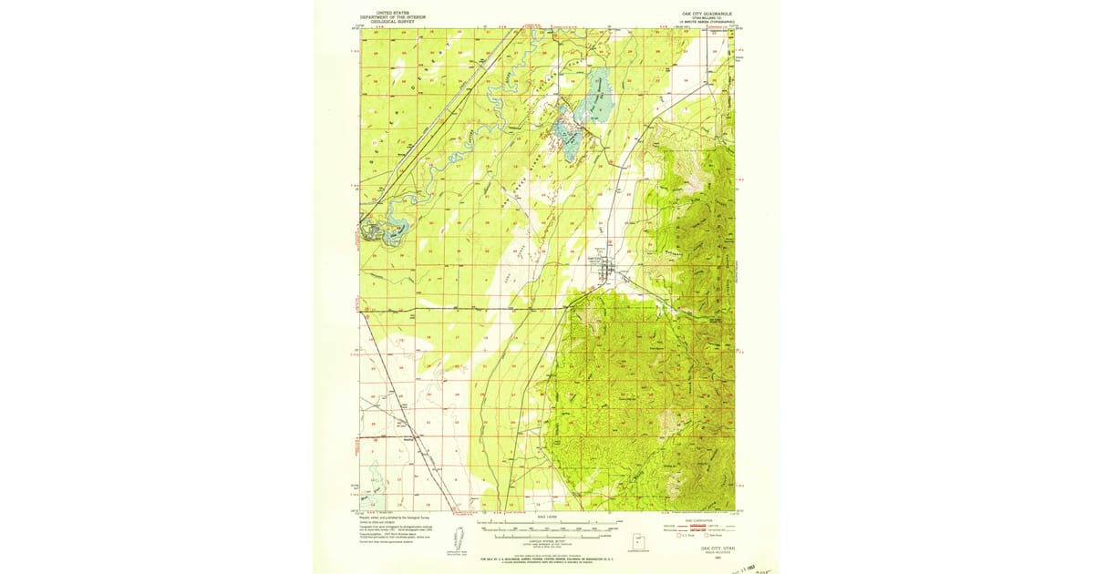1951 Map of Oak City, UT — High-Res | Pastmaps