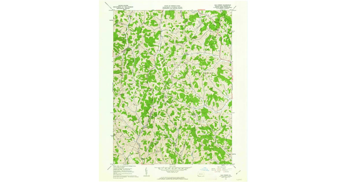 1961 Map of Oak Forest, Greene County, PA — High-Res | Pastmaps