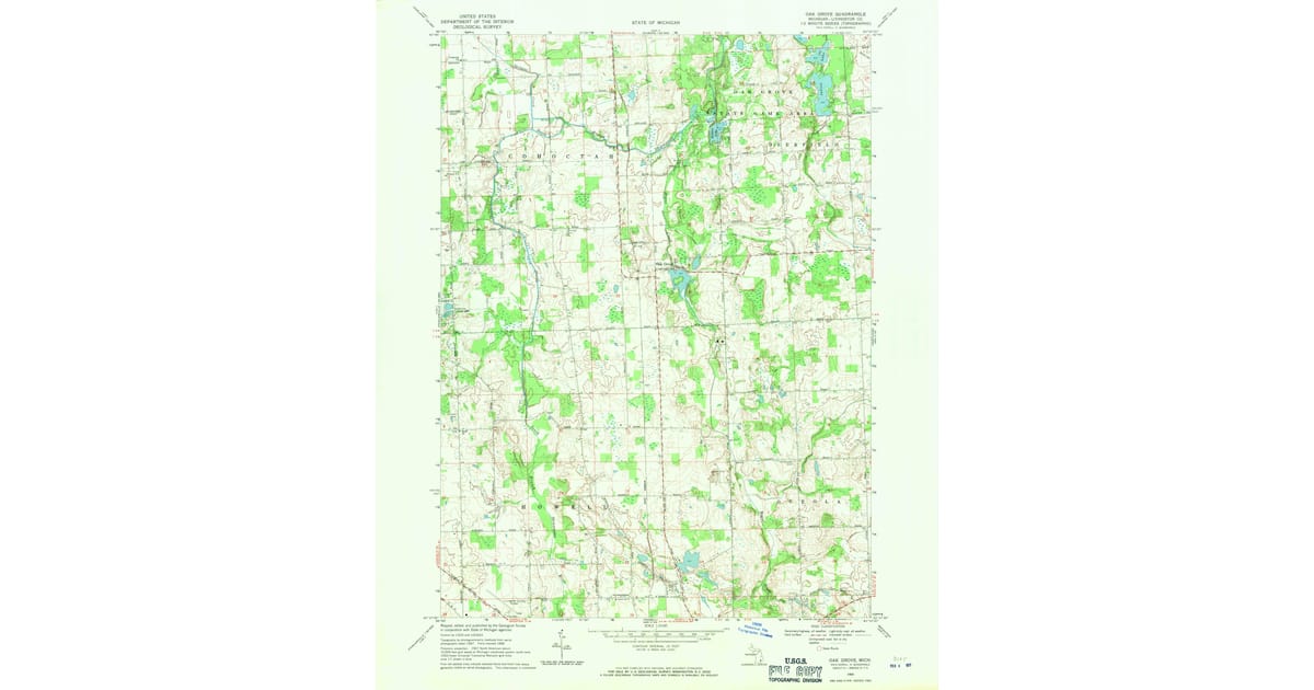 1968 Map of Oak Grove, Livingston County, MI — High-Res | Pastmaps