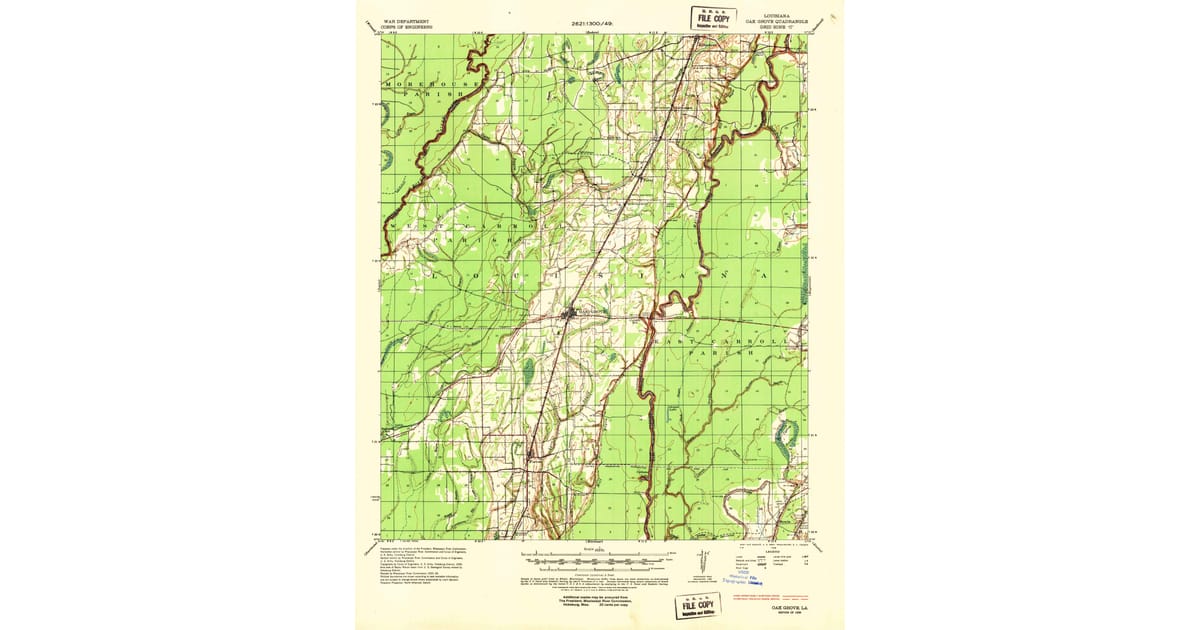 1935 Map of Oak Grove, LA — High-Res | Pastmaps
