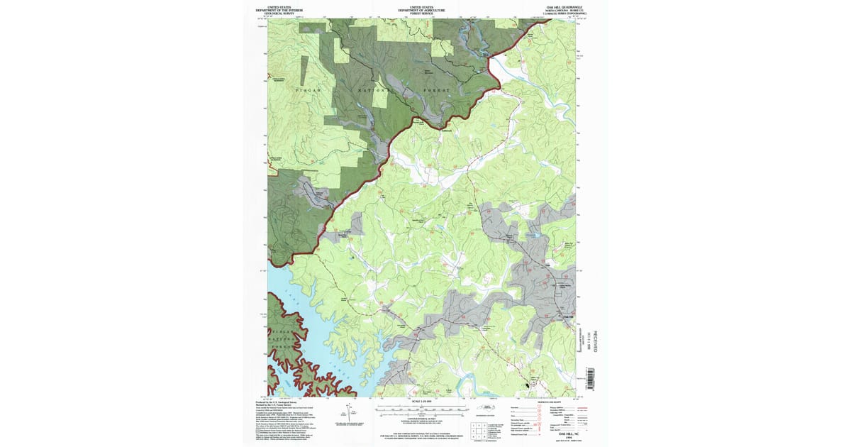 1994 Map of Oak Hill, Burke County, NC — High-Res | Pastmaps