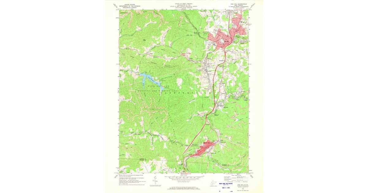 1969 Map of Oak Hill, WV — High-Res | Pastmaps