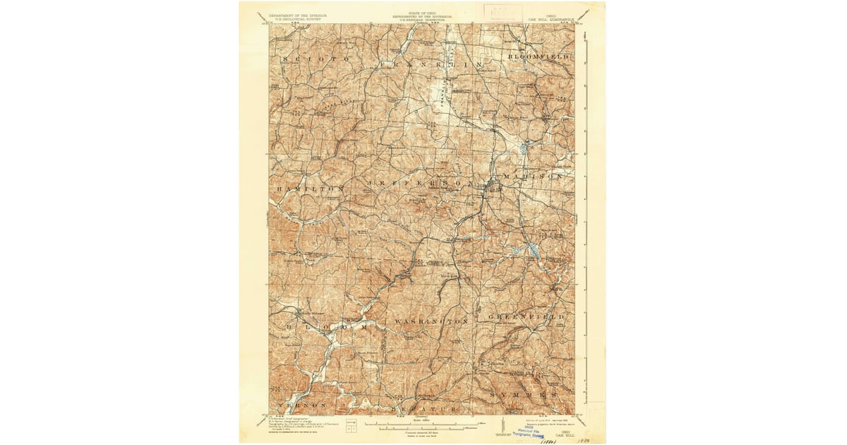 1912 Map of Oak Hill, OH — High-Res | Pastmaps