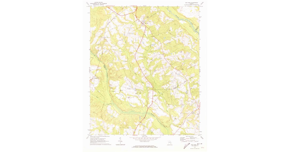 1970 Map of Oak Park, GA — High-Res | Pastmaps