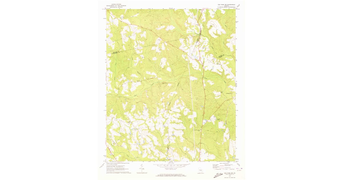 1970 Map of Oak Park SW, Montgomery County, GA — High-Res | Pastmaps