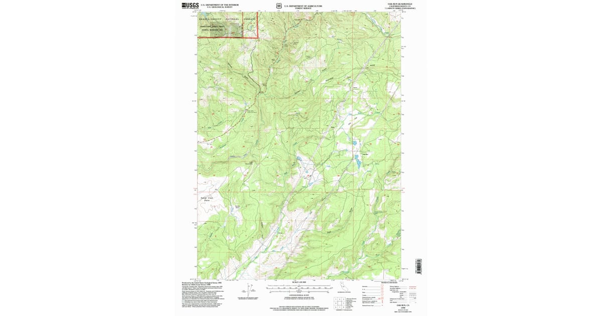 1998 Map of Oak Run, CA — High-Res | Pastmaps