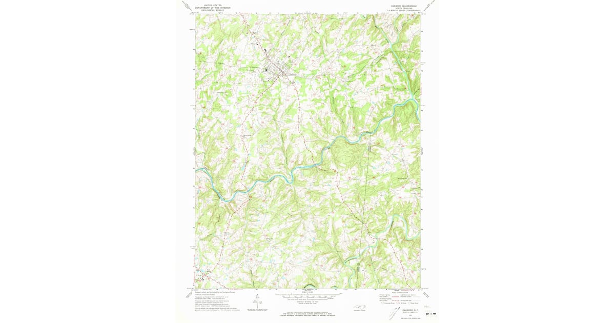 1971 Map of Oakboro, NC — High-Res | Pastmaps