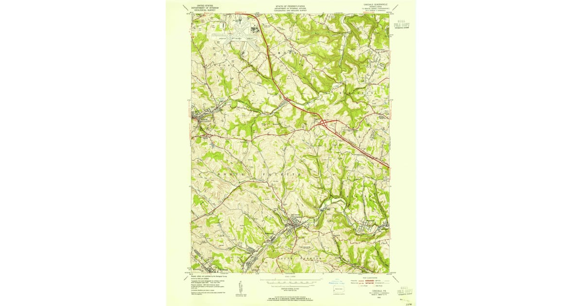 1953 Map of Oakdale, PA — High-Res | Pastmaps