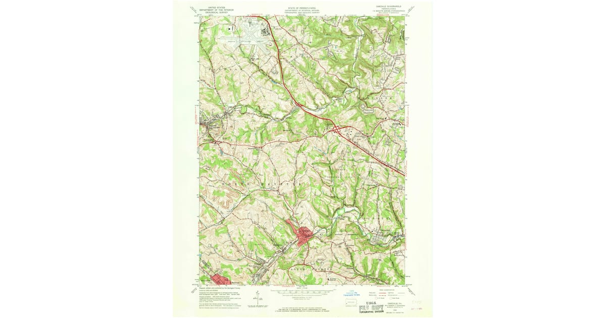 1960 Map of Oakdale, PA — High-Res | Pastmaps