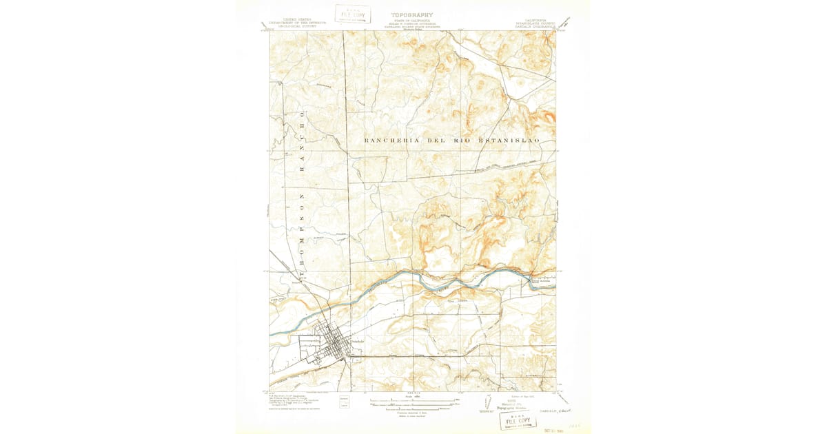 1915 Map of Oakdale, CA — High-Res | Pastmaps