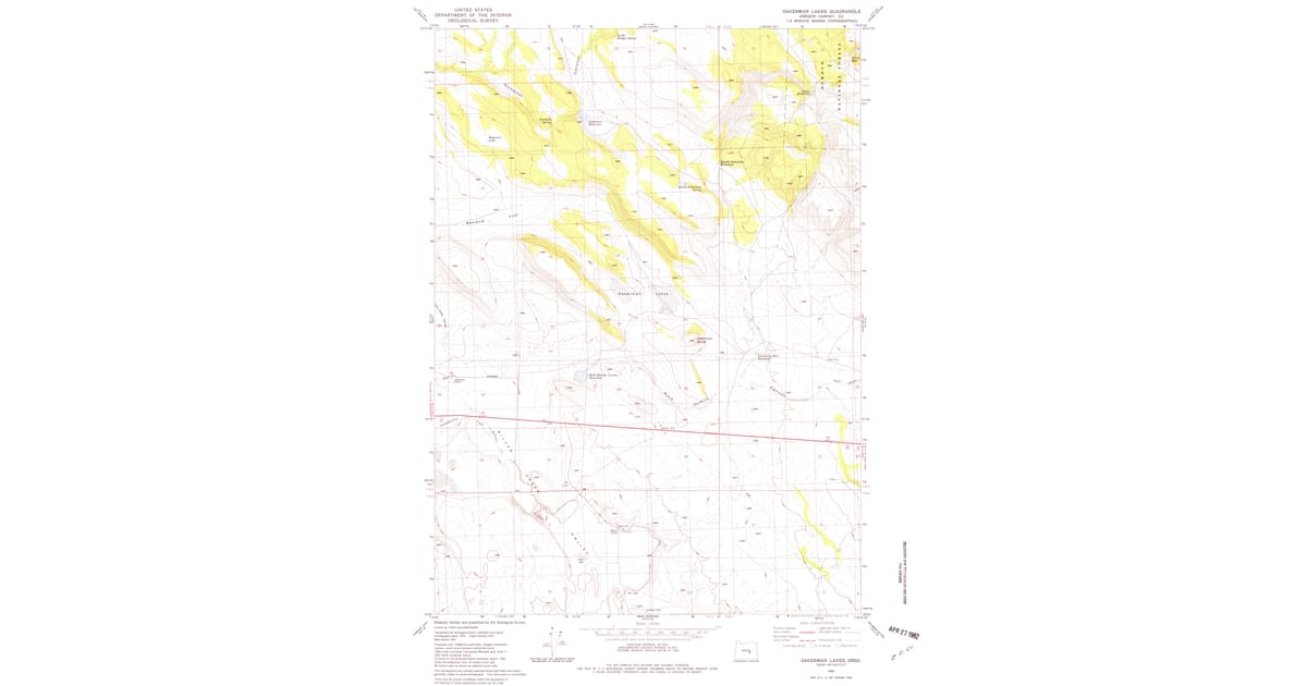 1981 Map of Oakerman Lakes, Harney County, OR — High-Res | Pastmaps