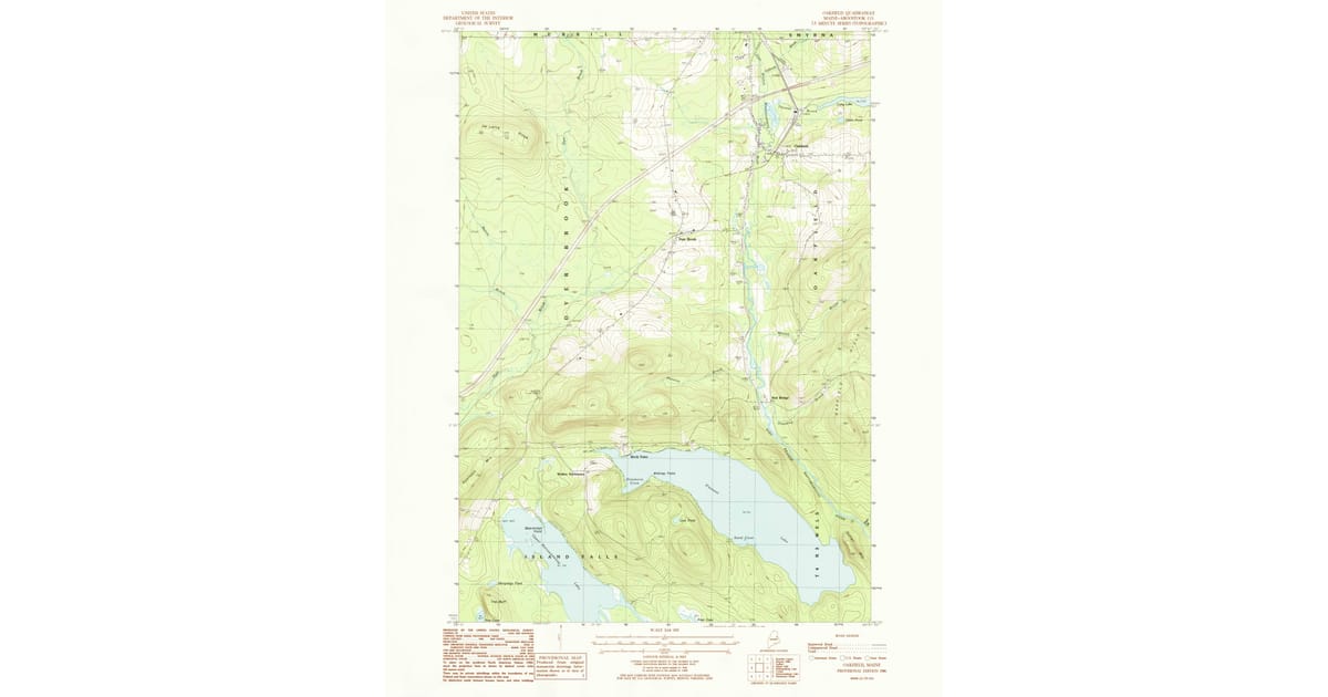 1986 Map of Oakfield, ME — High-Res | Pastmaps
