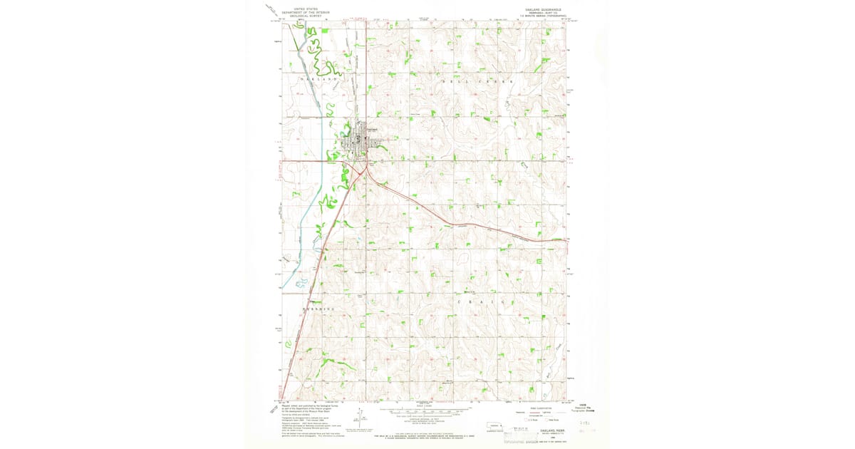1966 Map of Oakland, NE — High-Res | Pastmaps
