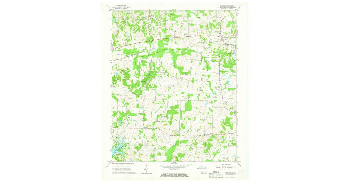 1965 Map of Oakland, TN — High-Res | Pastmaps