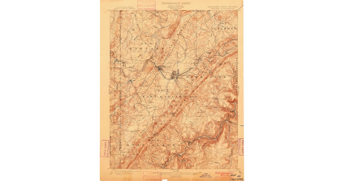 1900 Map of Oakland, MD — High-Res | Pastmaps