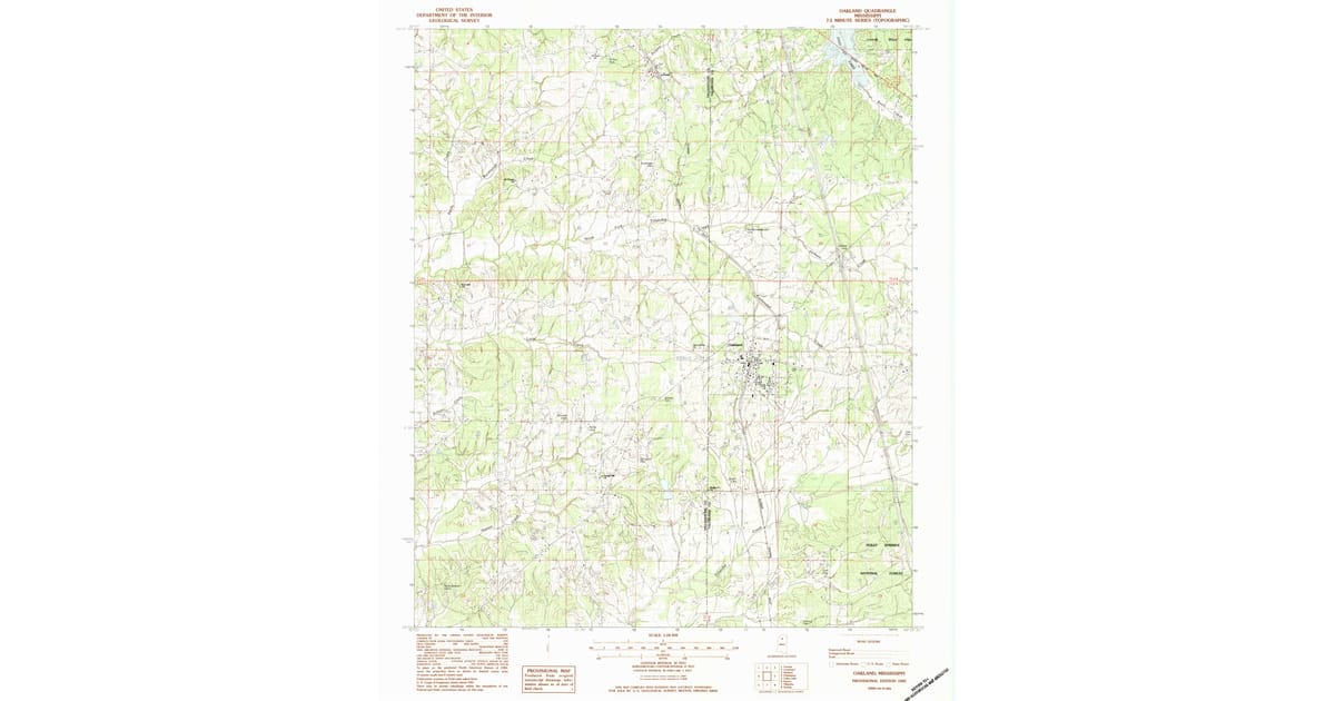 1983 Map of Oakland, MS — High-Res | Pastmaps