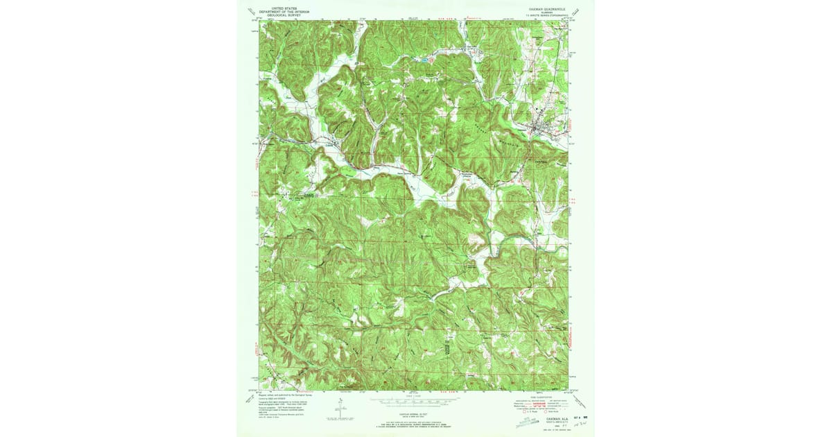1949 Map of Oakman, AL — High-Res | Pastmaps