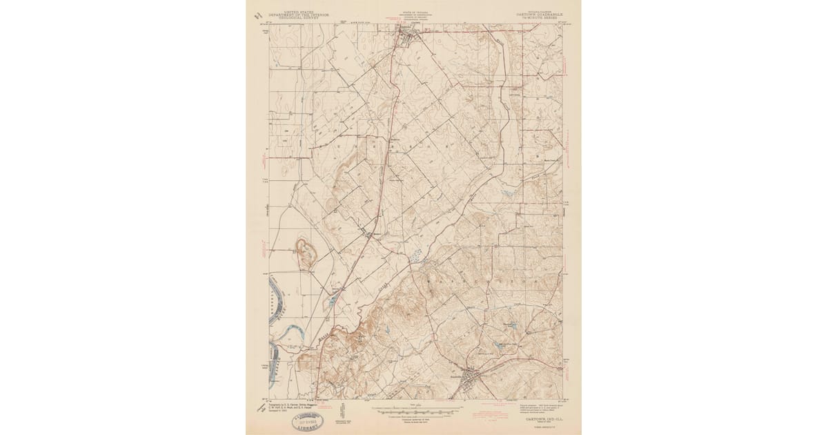 1943 Map of Oaktown, IN — High-Res | Pastmaps
