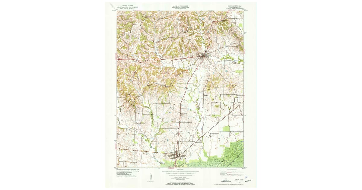 1950 Map of Obion, TN — High-Res | Pastmaps
