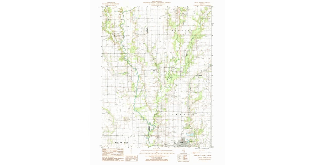 1985 Map of Oblong North, Crawford County, IL — High-Res | Pastmaps