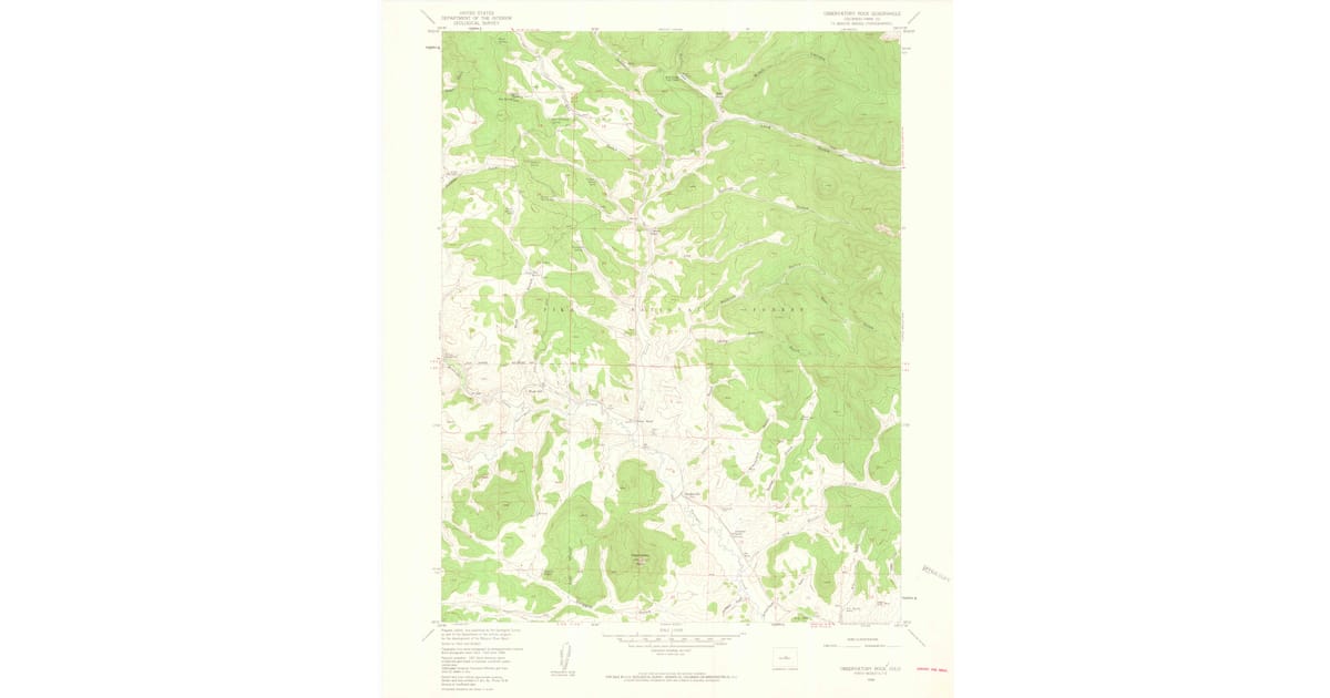 1958 Map of Observatory Rock, Park County, CO — High-Res | Pastmaps