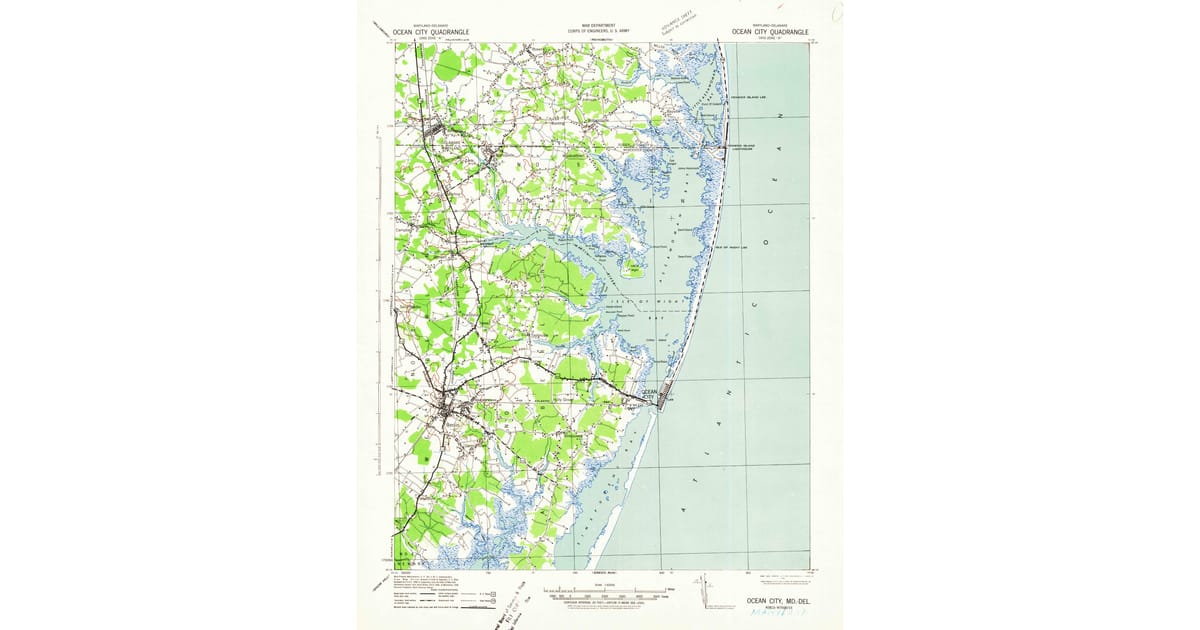 1942 Map of Ocean City, MD — High-Res | Pastmaps