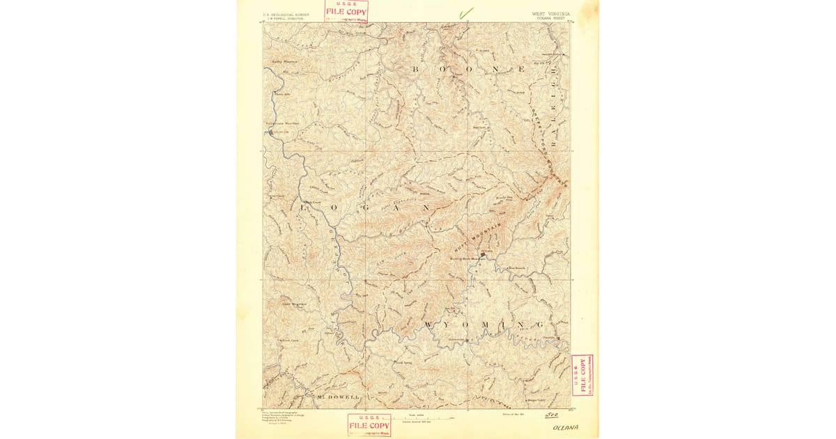 Old Maps of Isom, WV for Genealogy | Pastmaps
