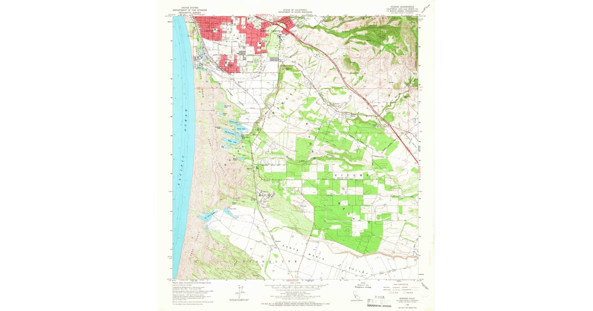 1965 Map of Oceano, CA — High-Res | Pastmaps