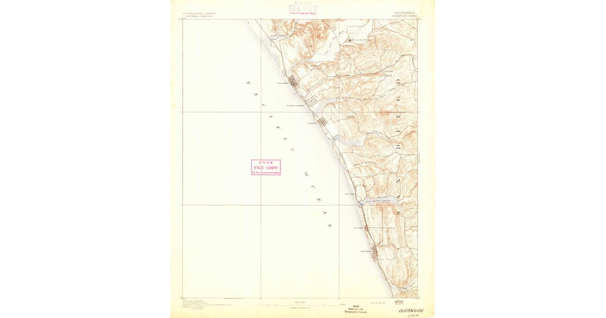 Old Maps of Carlsbad, CA for Genealogy | Pastmaps