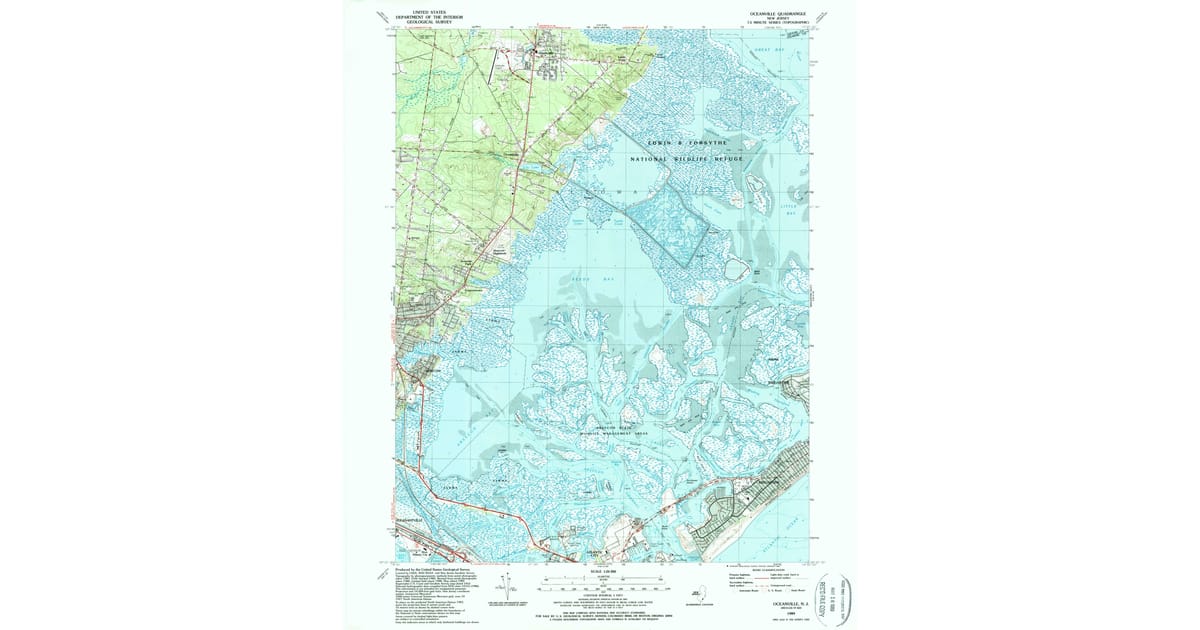 1989 Map of Oceanville, NJ — High-Res | Pastmaps
