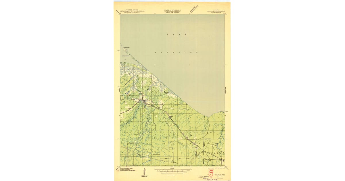 1945 Map of Odanah, WI — High-Res | Pastmaps