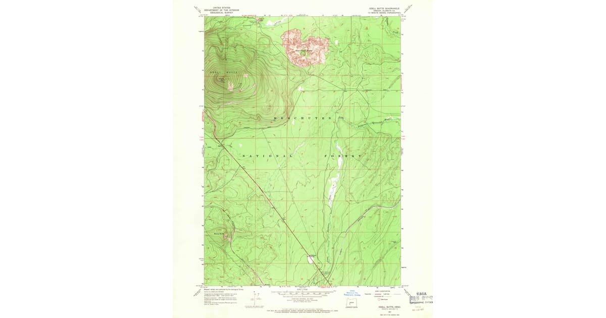 1967 Map of Odell Butte, Klamath County, OR — High-Res | Pastmaps