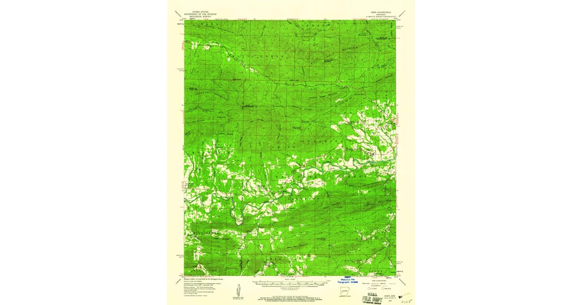 1959 Map of Oden, AR — High-Res | Pastmaps