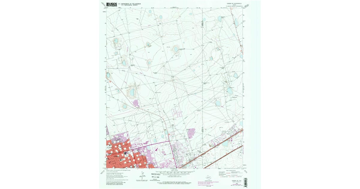 1964 Map of Odessa NE, Ector County, TX — High-Res, 1981 Print | Pastmaps