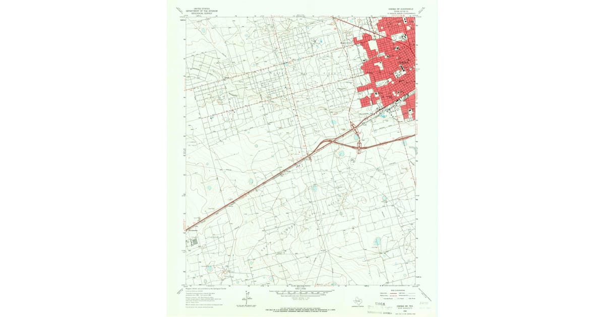 1964 Map of Odessa SW, Ector County, TX — High-Res | Pastmaps