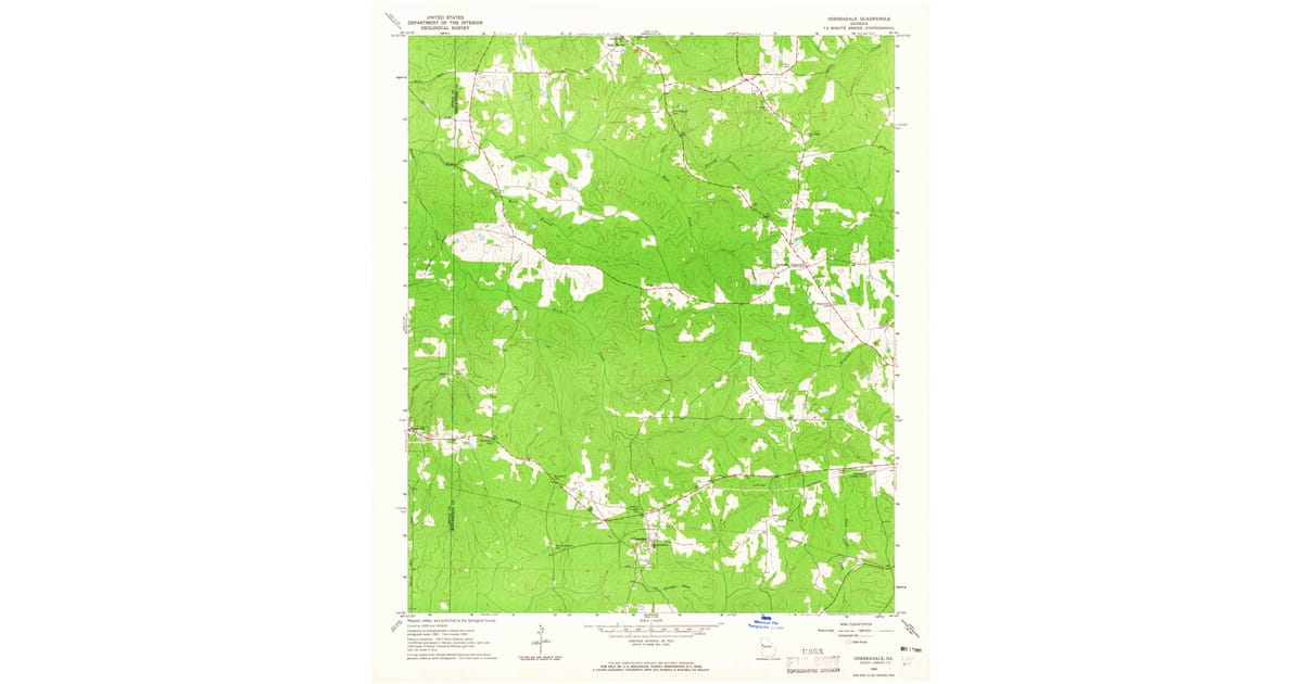 1964 Map of Odessadale, Meriwether County, GA — High-Res | Pastmaps