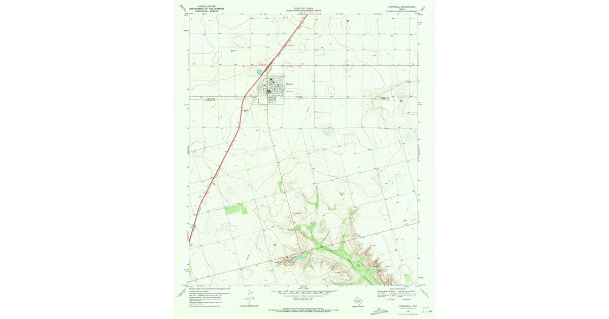 1960s Maps of O'Donnell, TX | Pastmaps