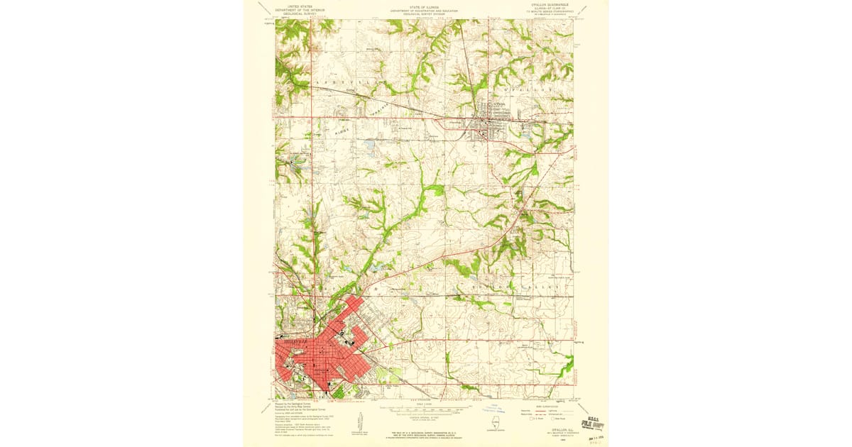 1954 Map of O'Fallon, IL — High-Res | Pastmaps