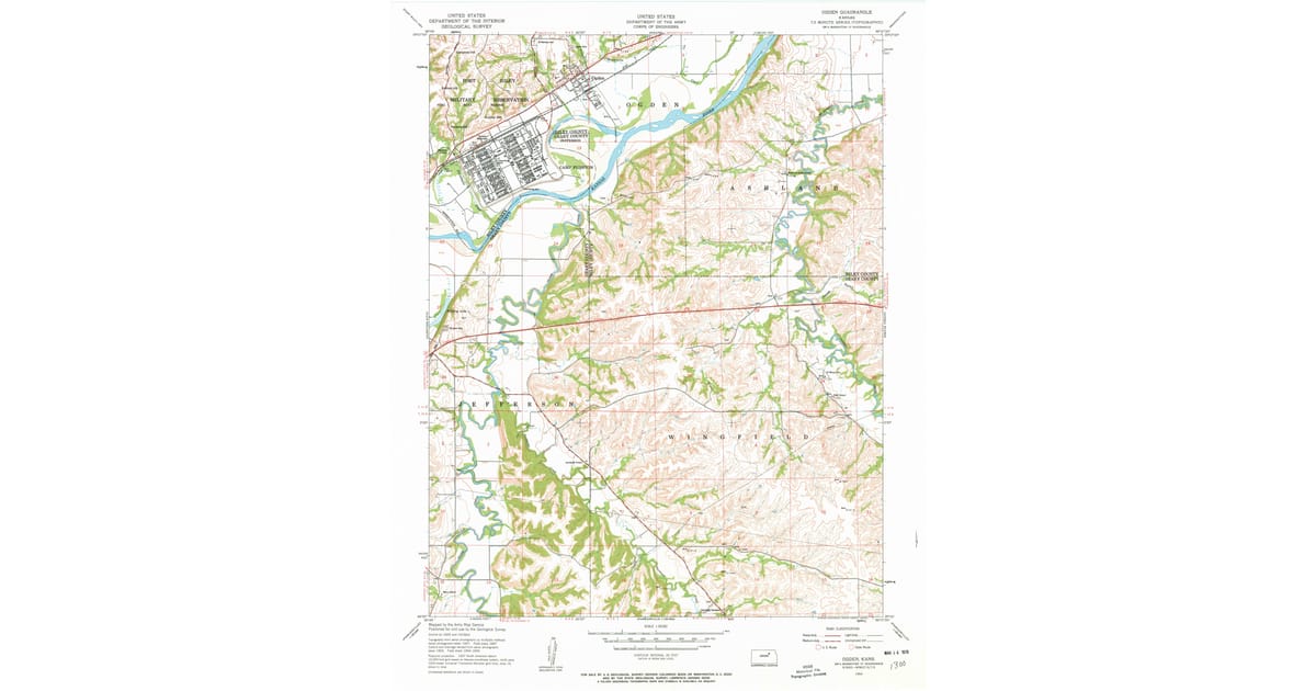 1955 Map of Ogden, KS — High-Res | Pastmaps