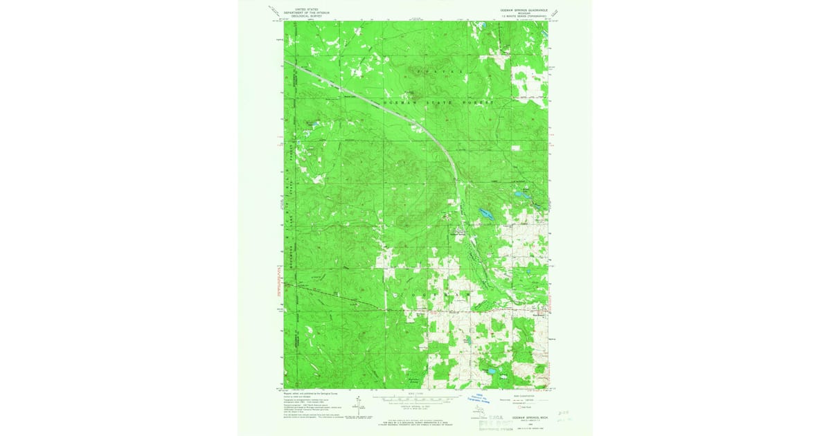 1965 Map of Ogemaw Springs, Ogemaw County, MI — High-Res | Pastmaps