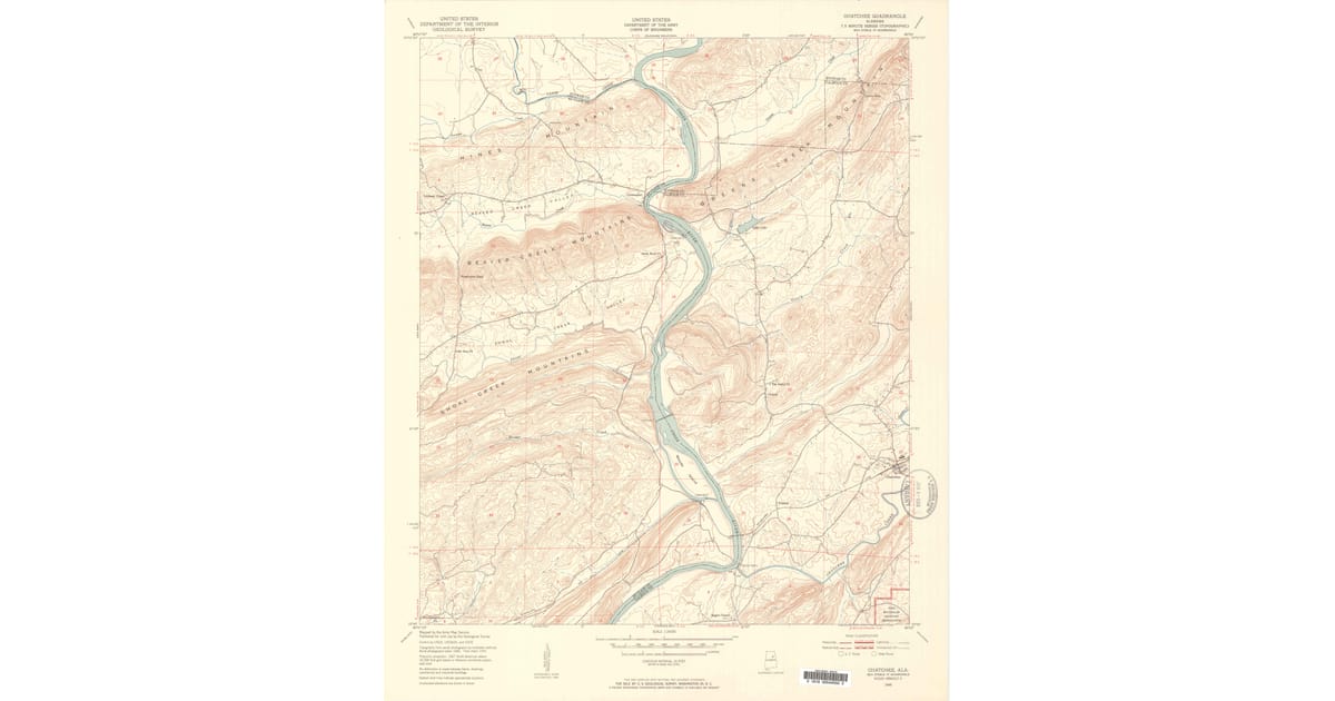 1949 Map of Ohatchee, AL — High-Res | Pastmaps