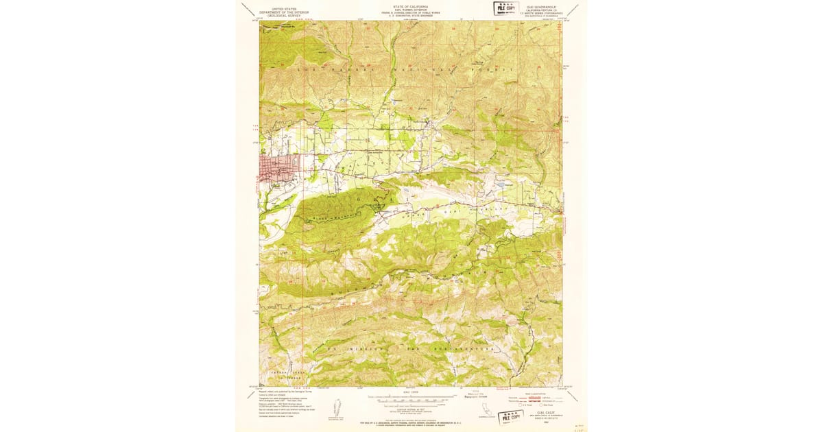1952 Map of Ojai, CA — High-Res | Pastmaps