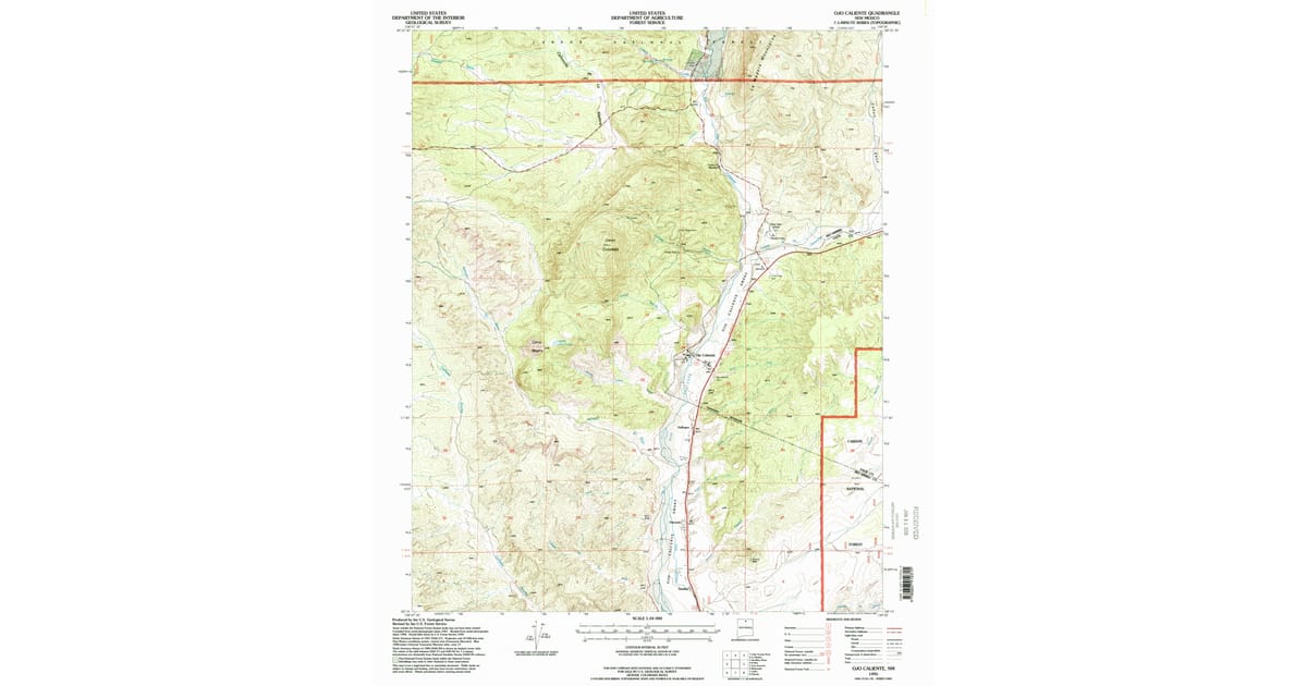 1995 Map of Ojo Caliente, NM — High-Res | Pastmaps