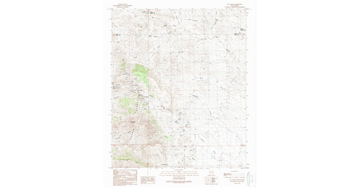 1989 Map of Ok Canyon, Luna County, NM — High-Res | Pastmaps