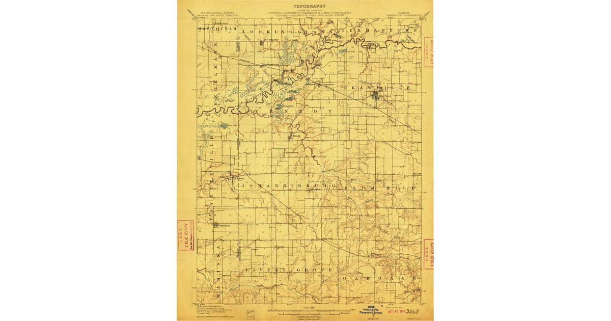 1910 Map of Okawville, IL — High-Res | Pastmaps