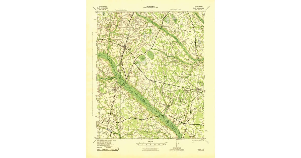 1943 Map of Olar, SC — High-Res | Pastmaps