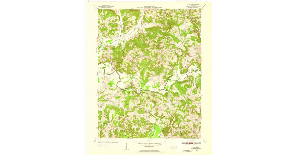 1954 Map of Olaton, Ohio County, KY — High-Res | Pastmaps