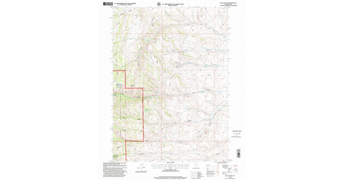 1998 Map of Old Canyon, Rich County, UT — High-Res | Pastmaps