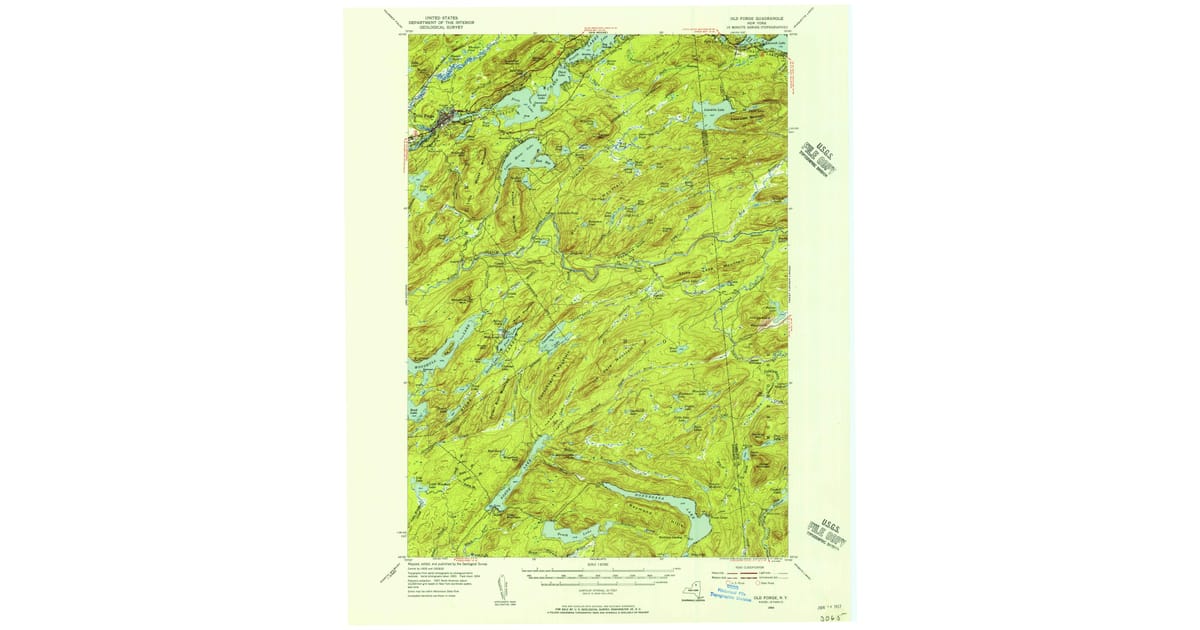 1954 Map of Old Forge, NY — High-Res | Pastmaps